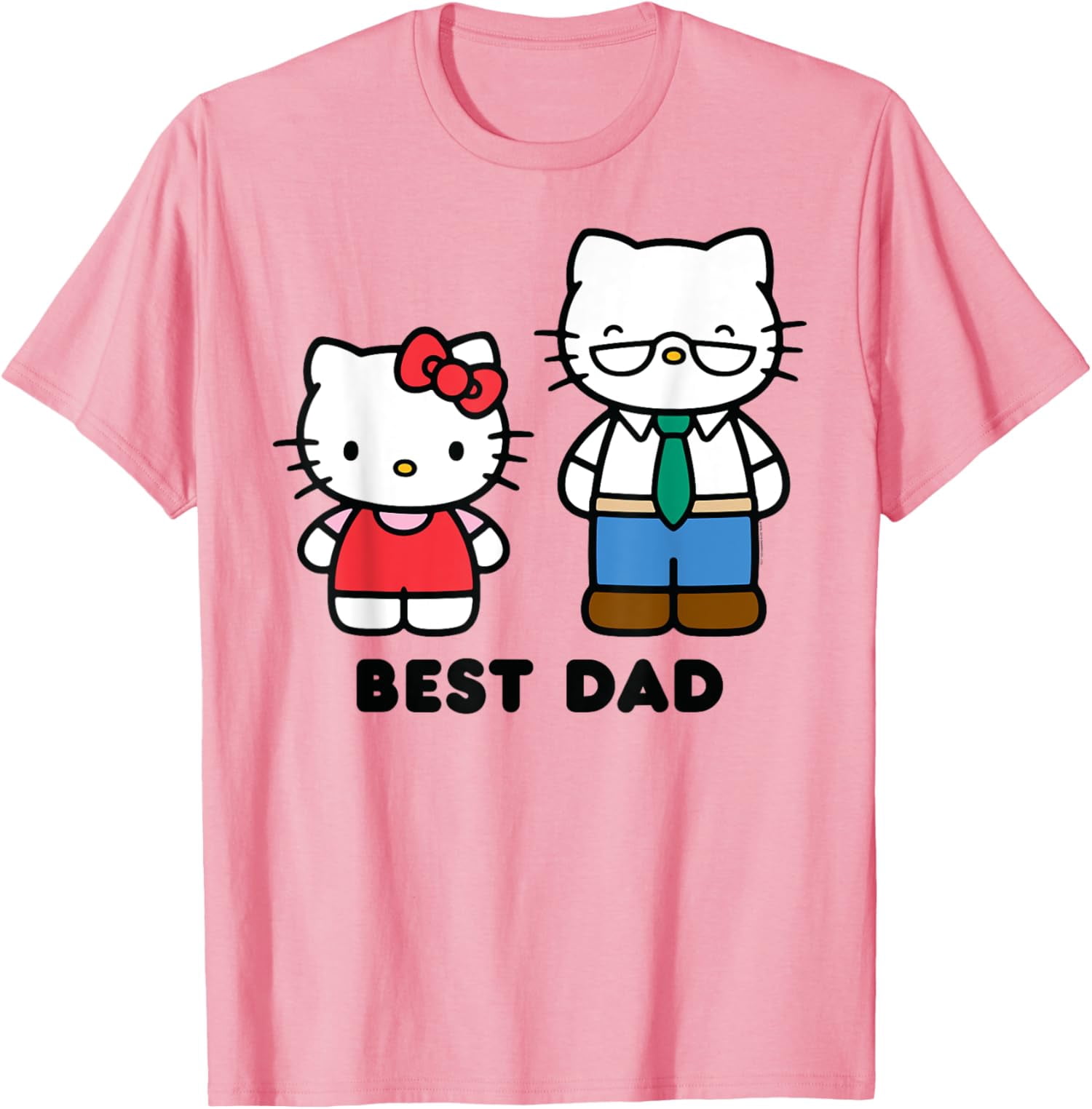 Love Dad Father's Gift Hello Kitty Best Dad Fathers Day T-Shirt,Light ...
