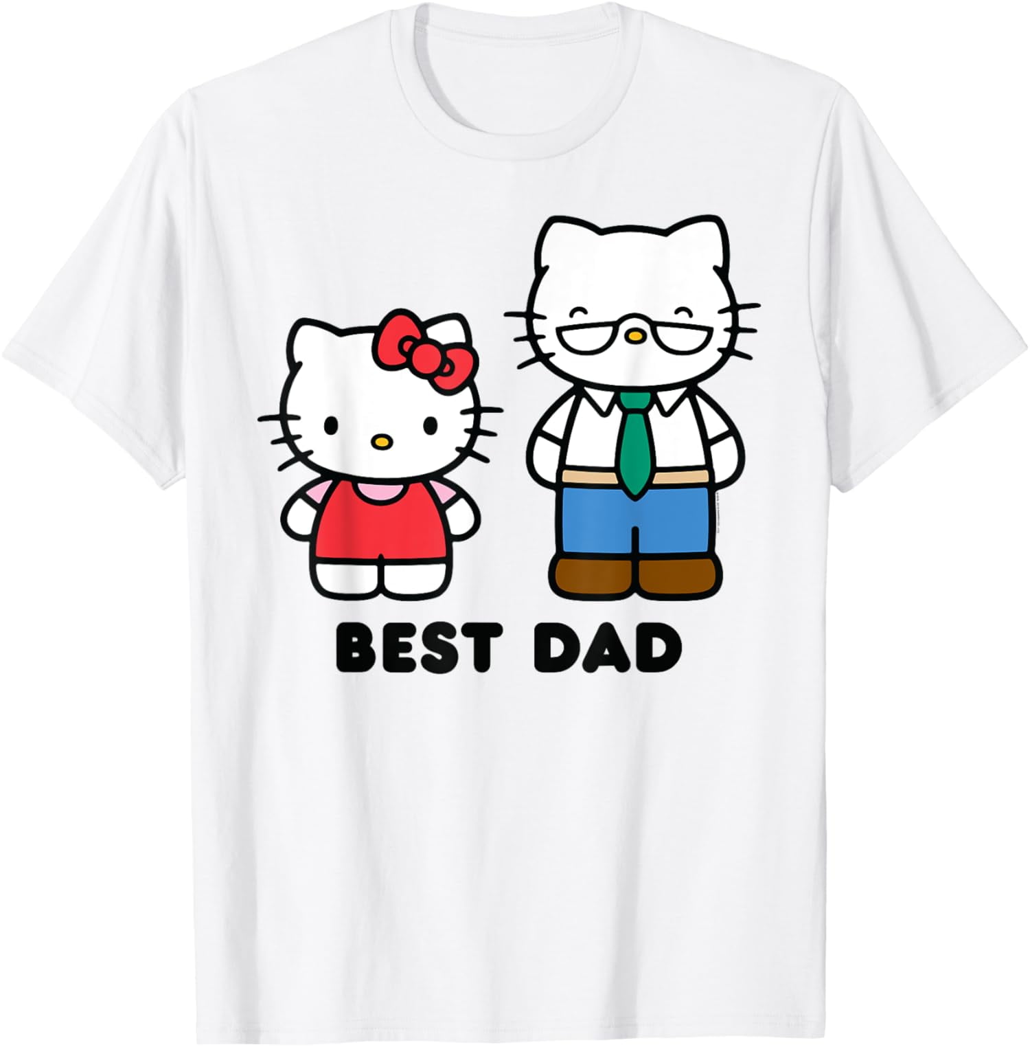 Love Dad Father's Gift Hello Kitty Best Dad Fathers Day T-Shirt,White ...