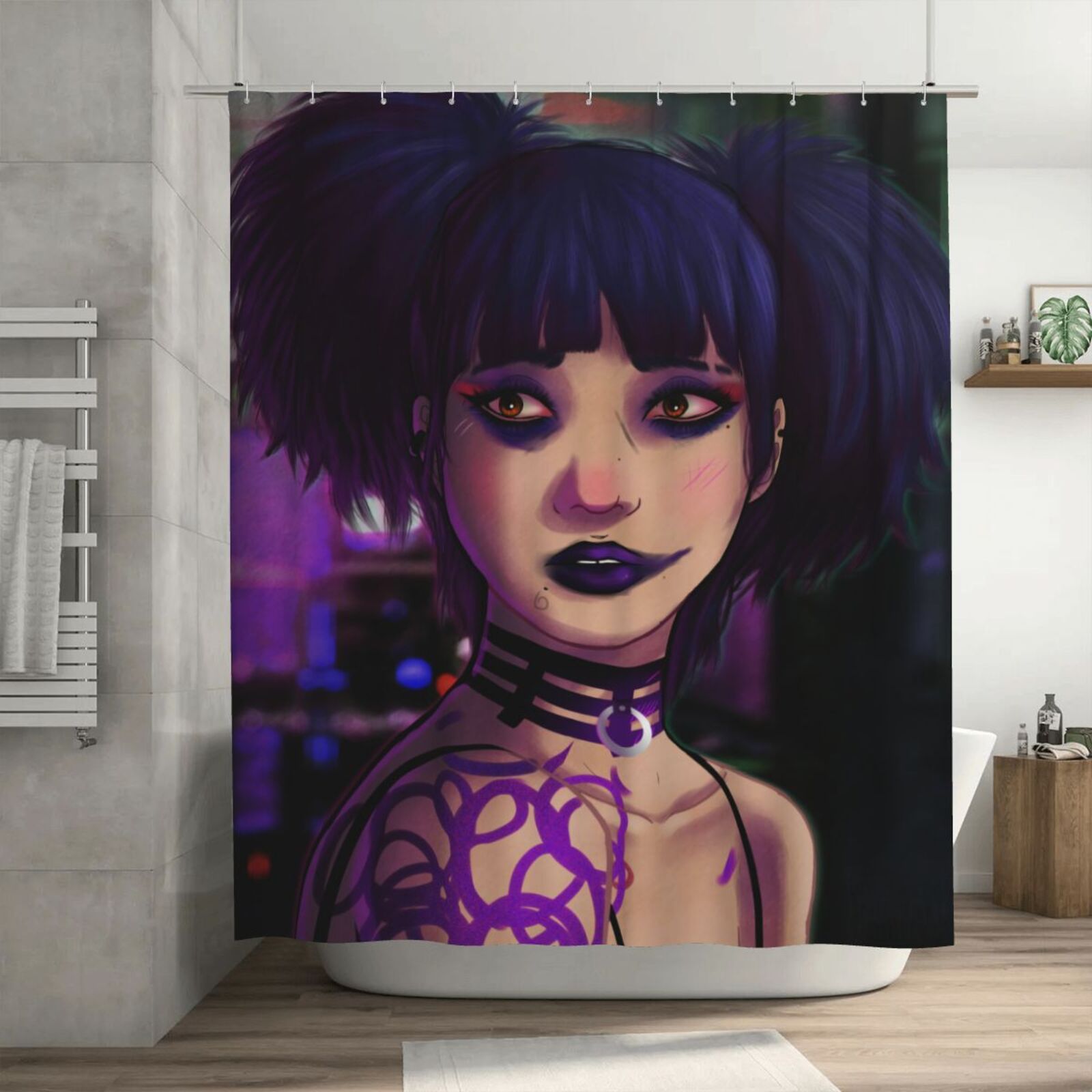 Love Death + Robots Shower Curtain for Bathroom, Colorful Print ...
