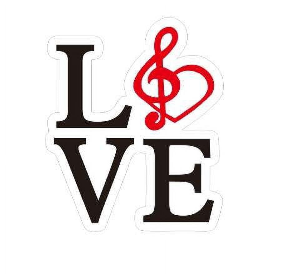 Love Decals for Car, Music Vinyl Sticker with Music Icon and Symbol ...