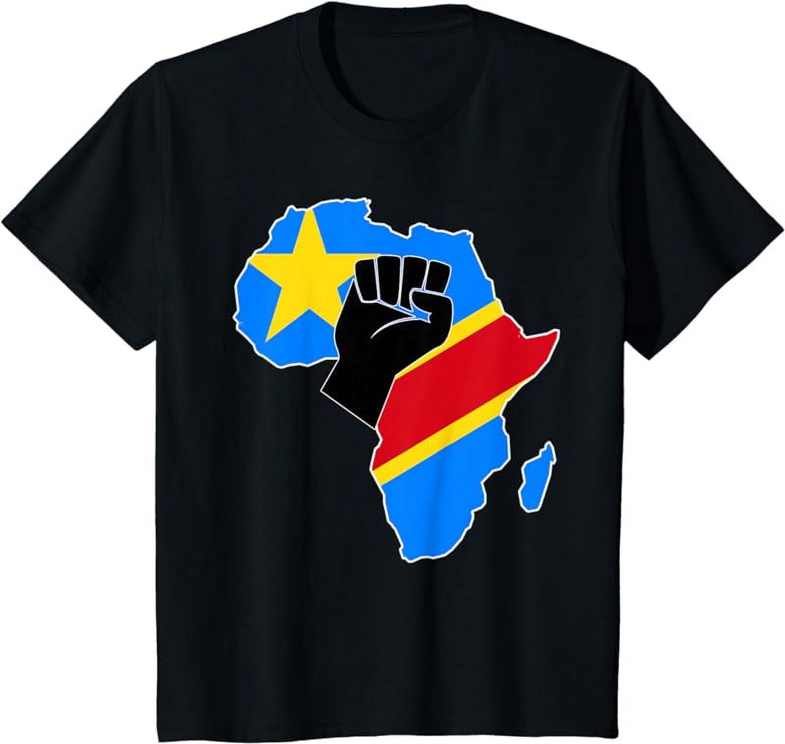 Love Democratic Republic Of Congo DRC RDC Flag In Africa Map T-Shirt ...