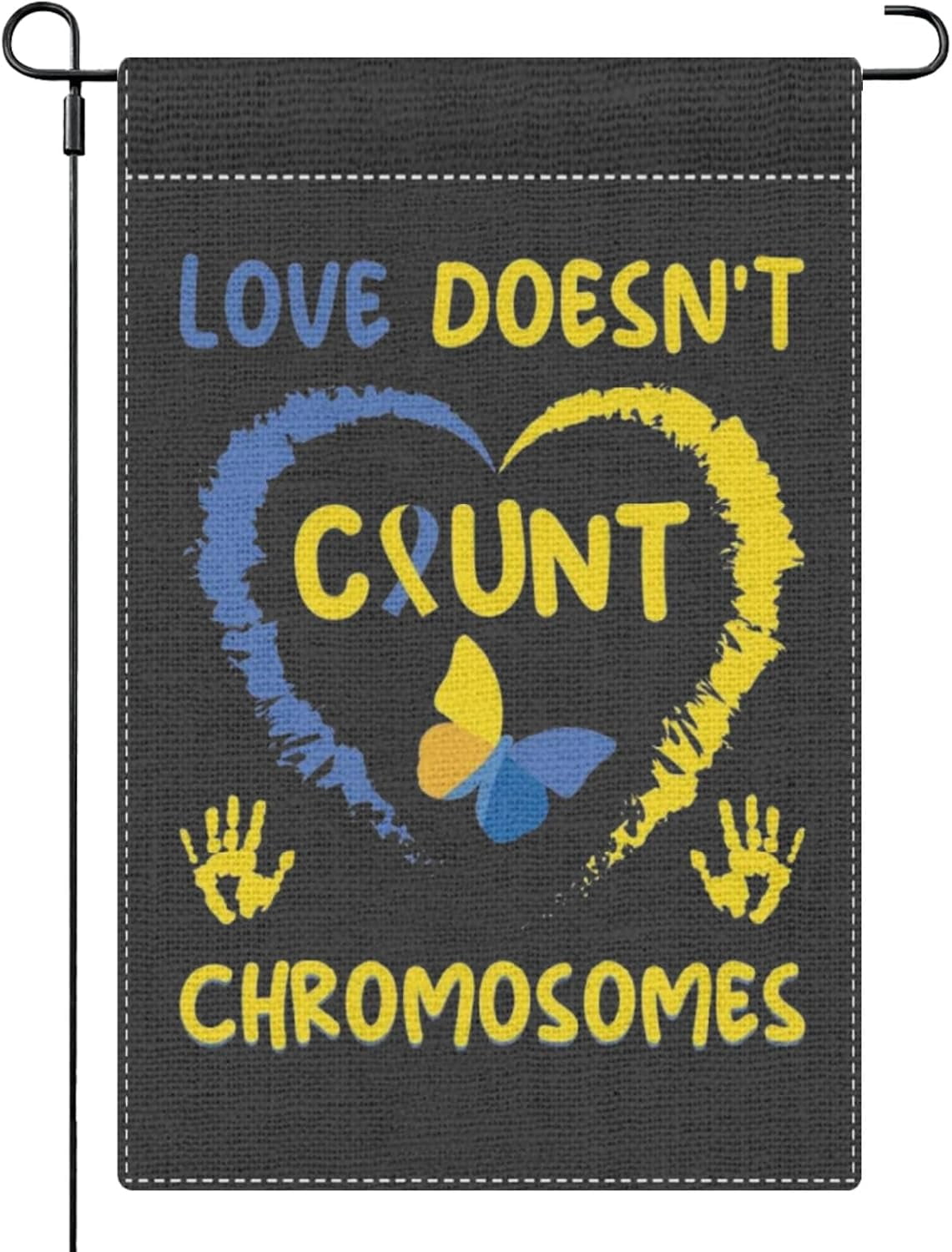Love Doesn'T Count Chromosomes Down Syndrome House Flag, Inspirational ...