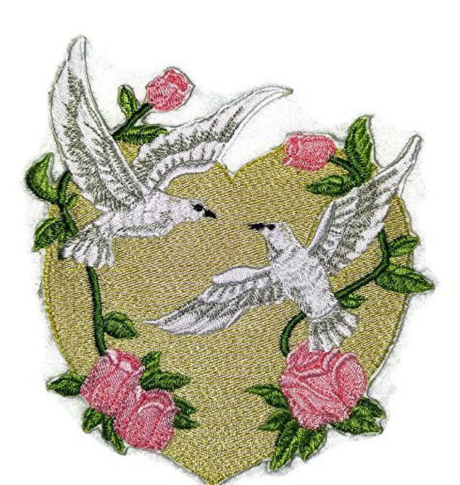 Love Doves with Heart Embroidered Iron on/Sew Patch [5" X 7"] - Walmart.com