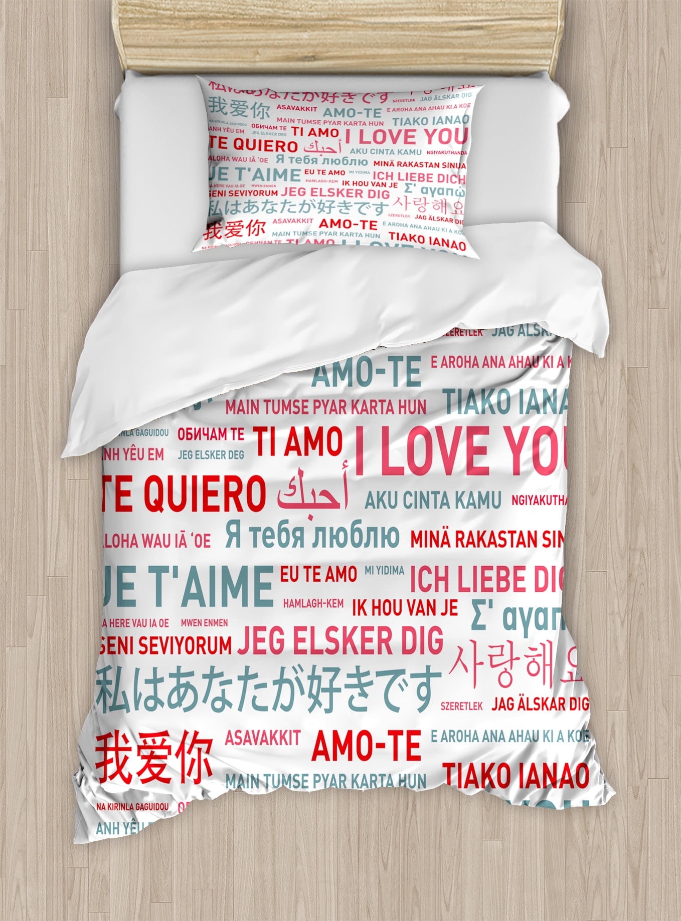 Love Duvet Cover Set, Emotional Messages in Various World Languages ...