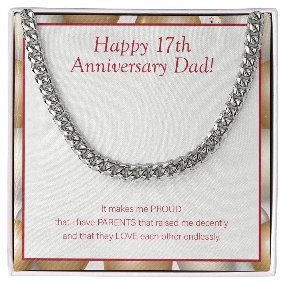 "Love Endlessly" Dad 17th Wedding Anniversary Necklace Gift From ...