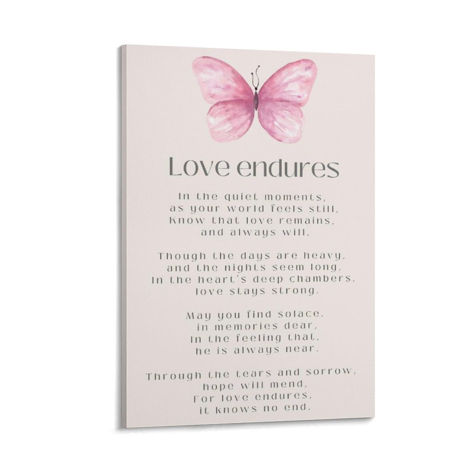 Love Endures, Condolences Poems Print, Sympathy Gift, Comforting Words ...