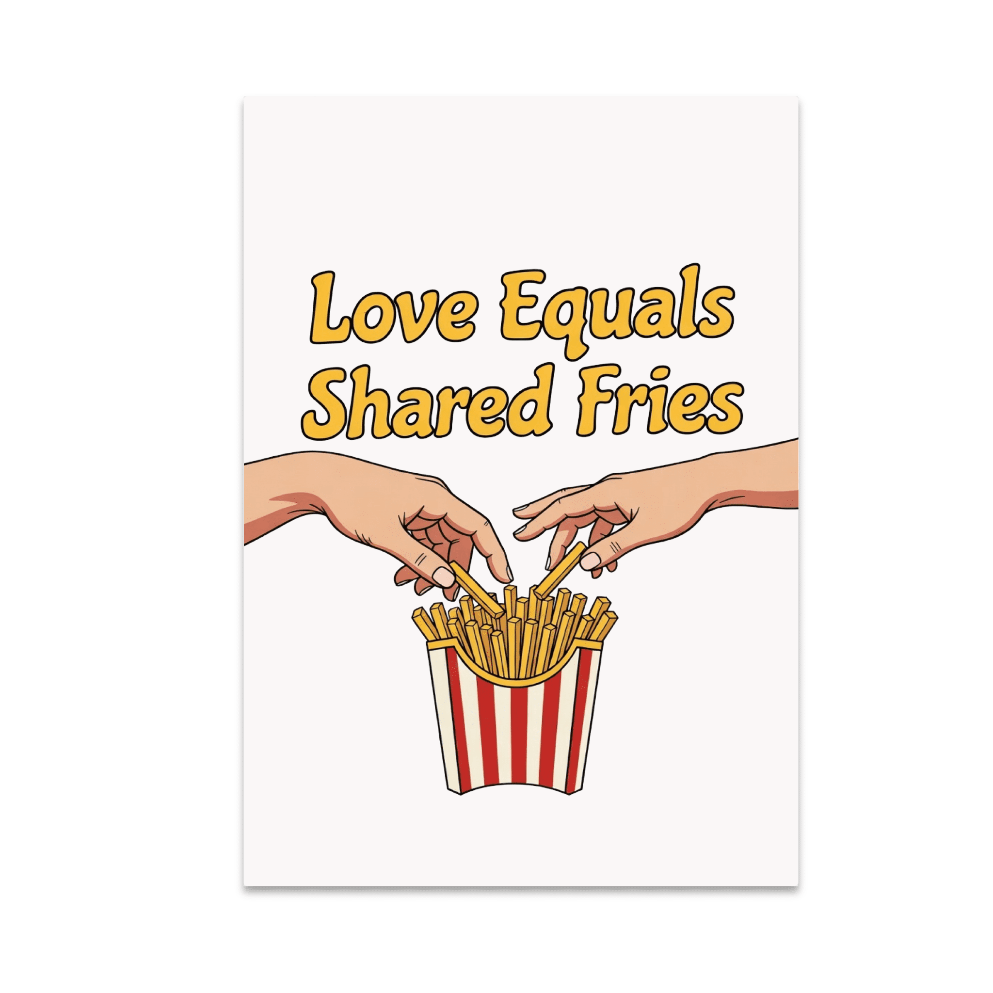 Love Equals Shared Fries - Fast Food Love Decor - 13x19 Poster Print ...