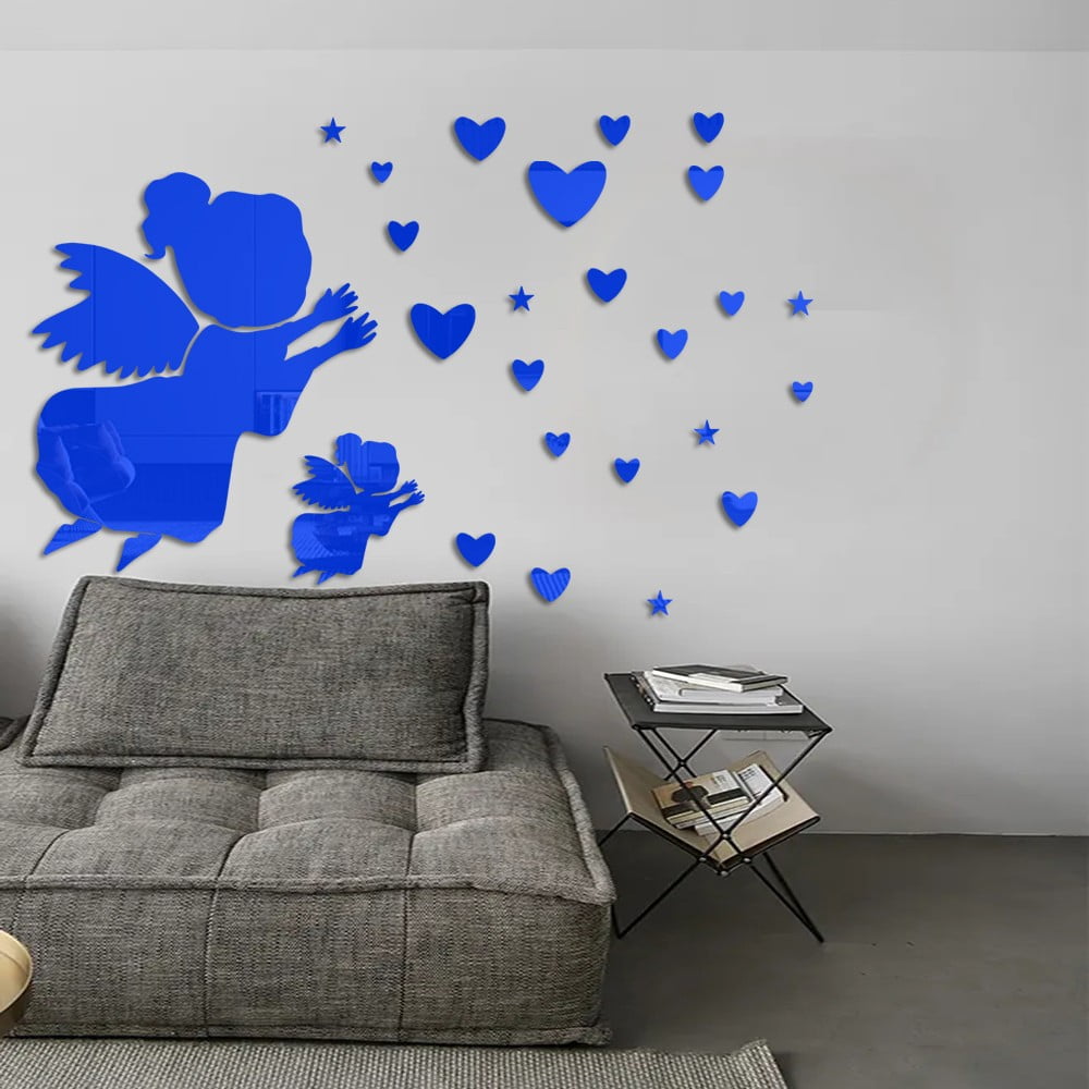 Love Fairy Mirror Wall Sticker 3D Acrylic Mirror Wall Decor Stickers ...
