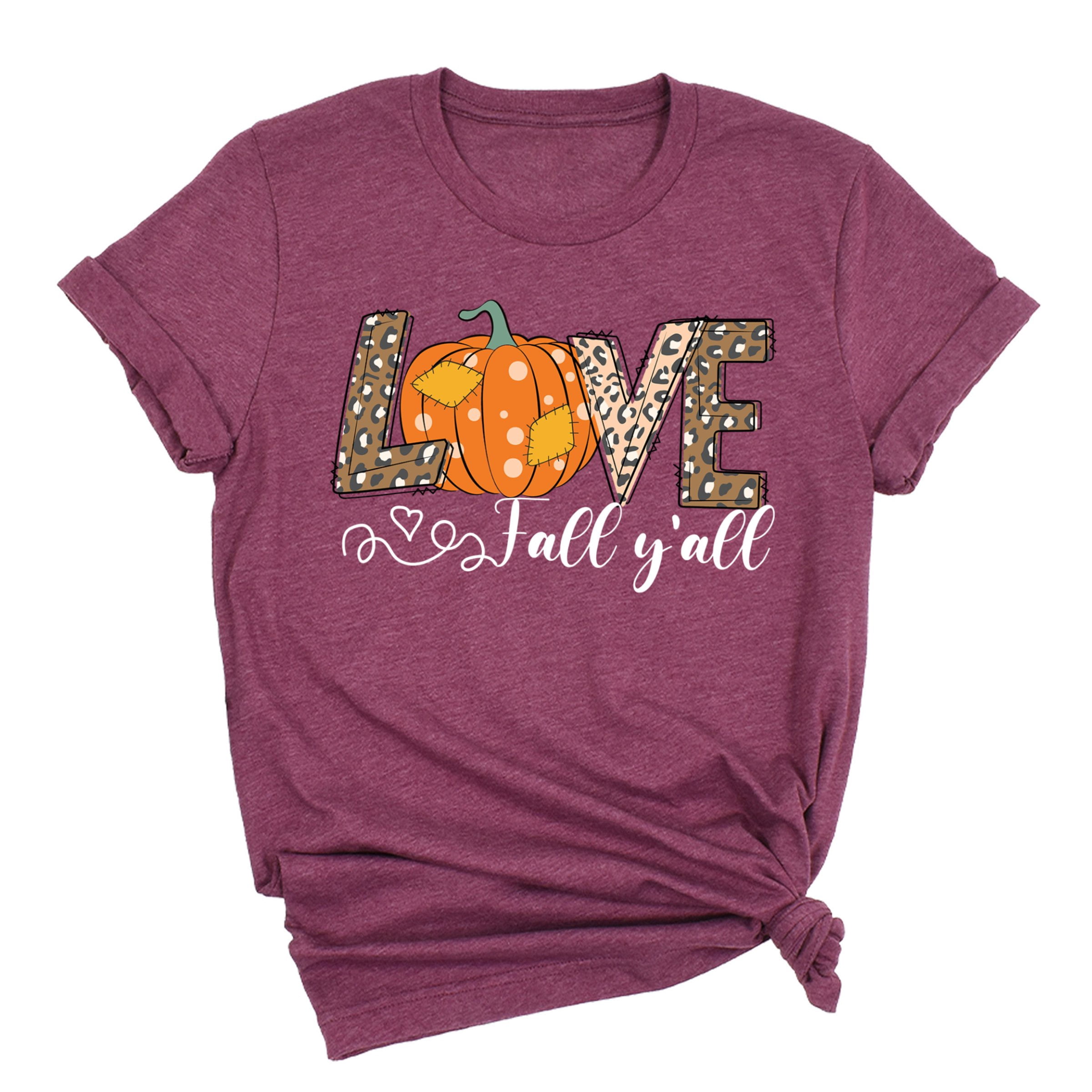 Love Fall Y'all Halloween Shirts for Women | Graphic Tees | Womens ...