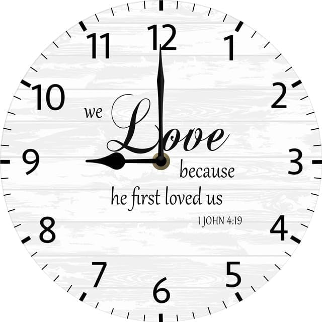 We Love Because He First Loved Us Christian Quotes Wall Clock Religious ...