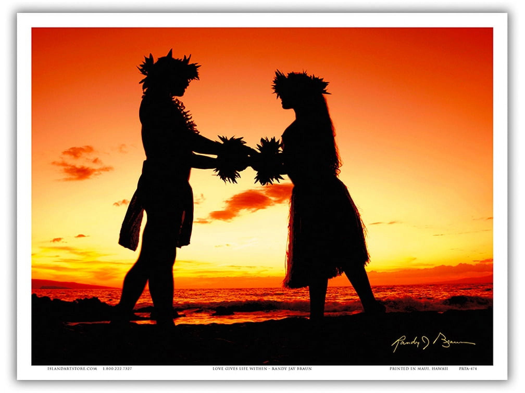 Love Gives Life Within (Ua ola loko i ke aloha) - Hawaiian Hula Dancers at Sunset - From an ...