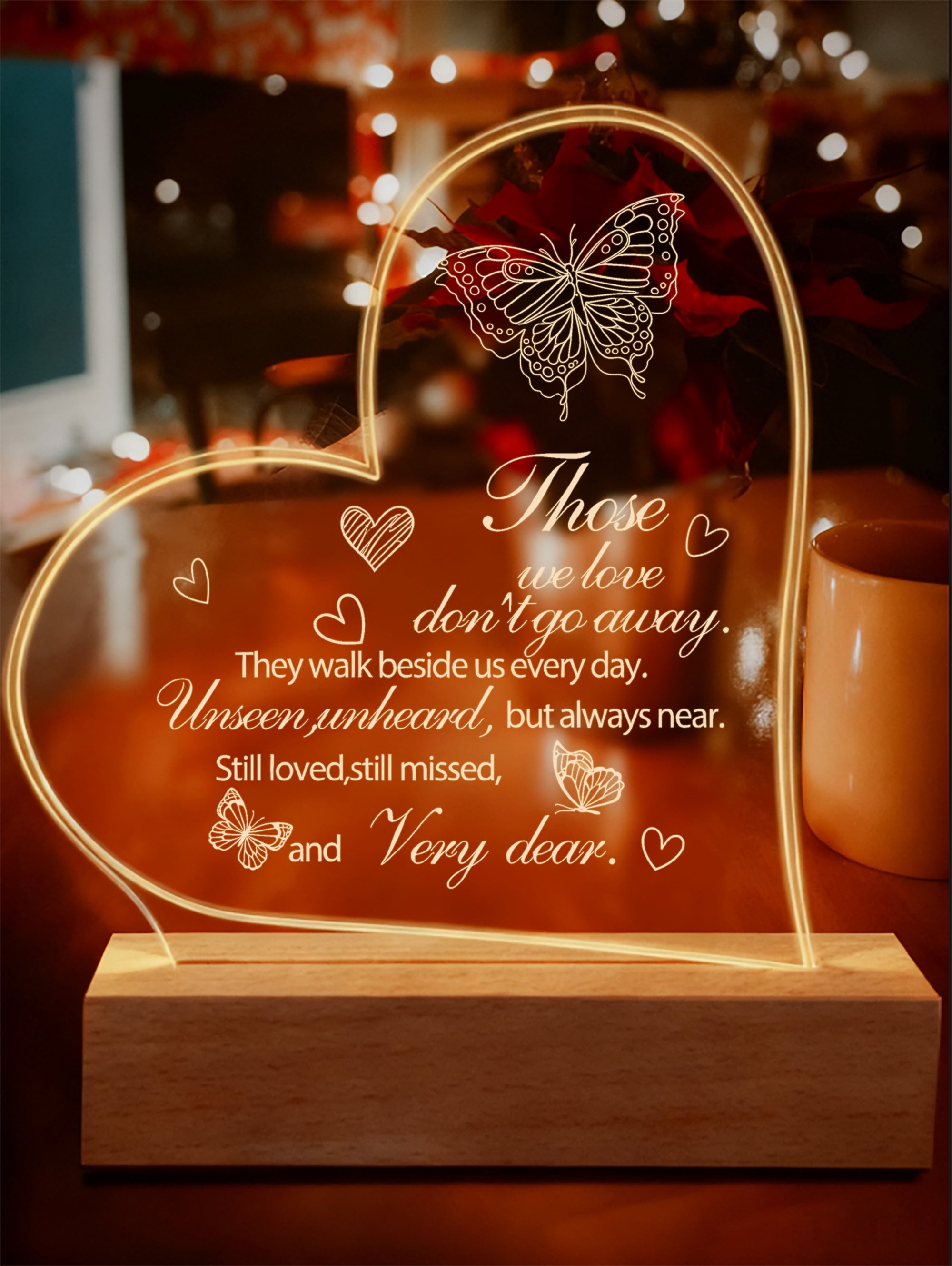 Those We Love Don't Go Away Acrylic Night Light Sign, Loss of Loved One ...