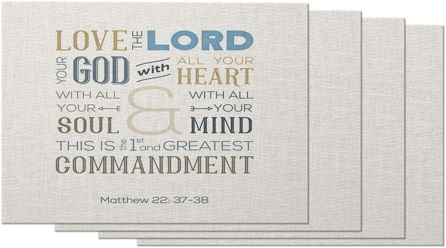 Love God Placemats Christian Verse Bible Quote Encourage Lettering ...