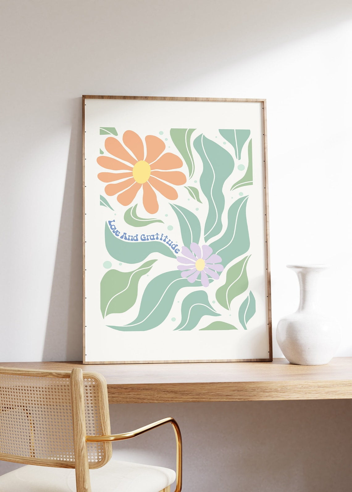 Love And Gratitude Poster, Positive Quote Poster, Mindful Inspirational ...