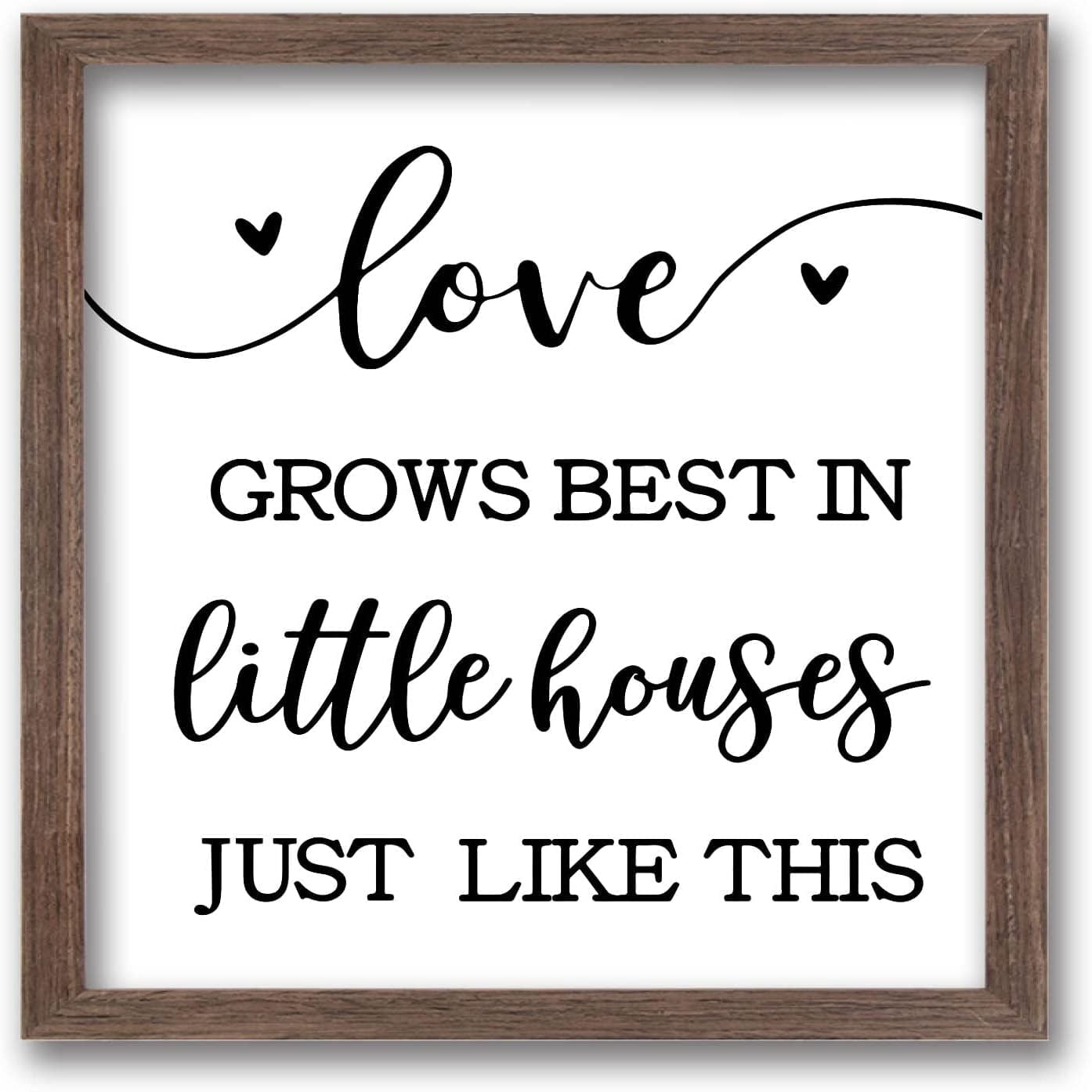Love Grow Best in Little Houses Art Sign Solid Wood Bedroom Sign with ...