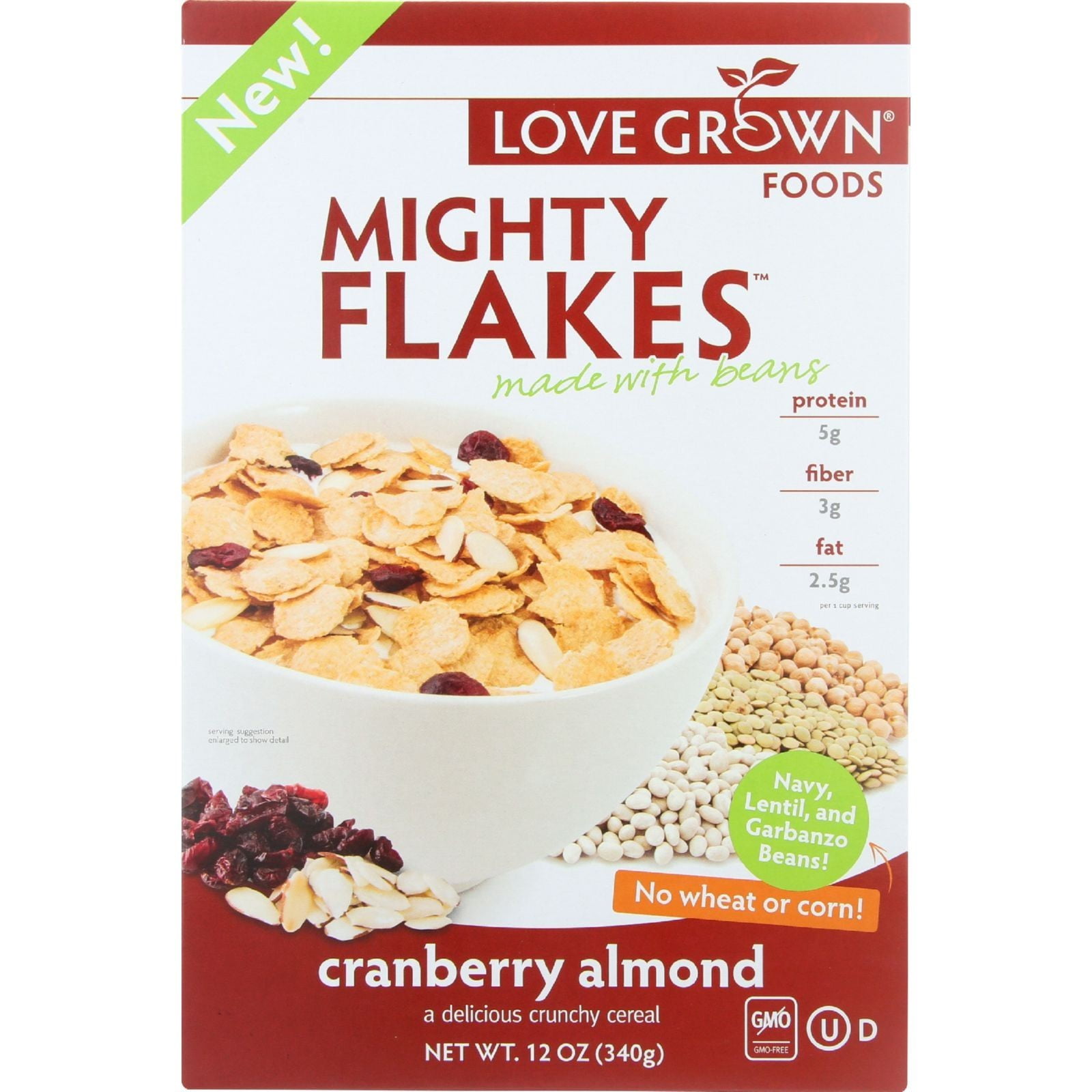 Love Grown Mighty Flakes Cereal, Cranberry Almond, 12 Oz - Walmart.com