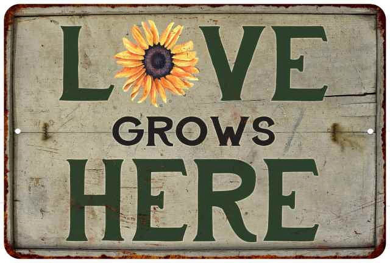 Chico Creek Signs Love Grows Here Vintage Metal Sign - Walmart.com