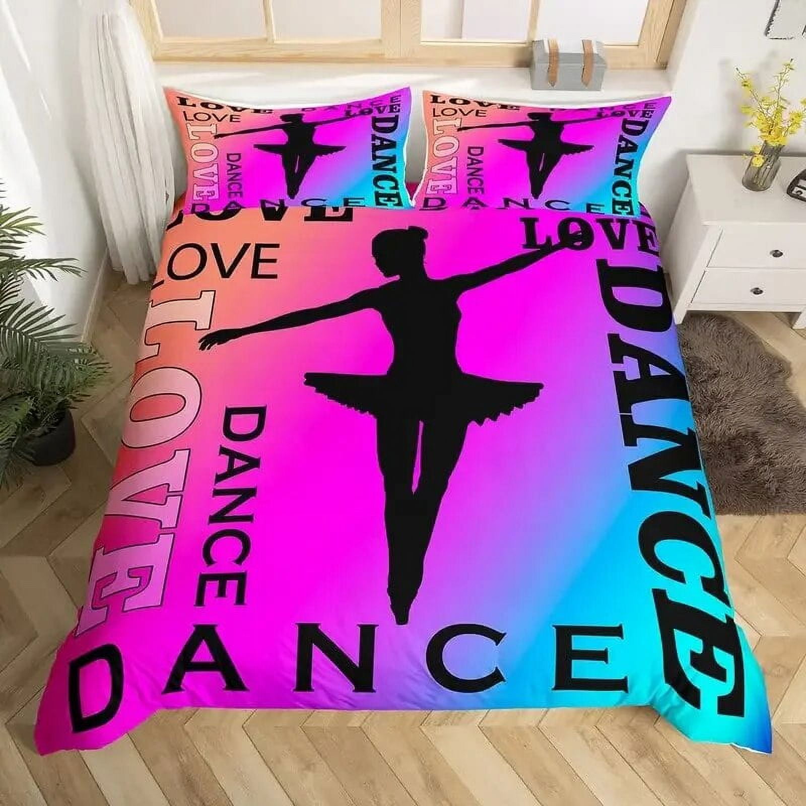 Love Gymnastics King Duvet Cover Floor Exercises Ballet Bedding Set ...