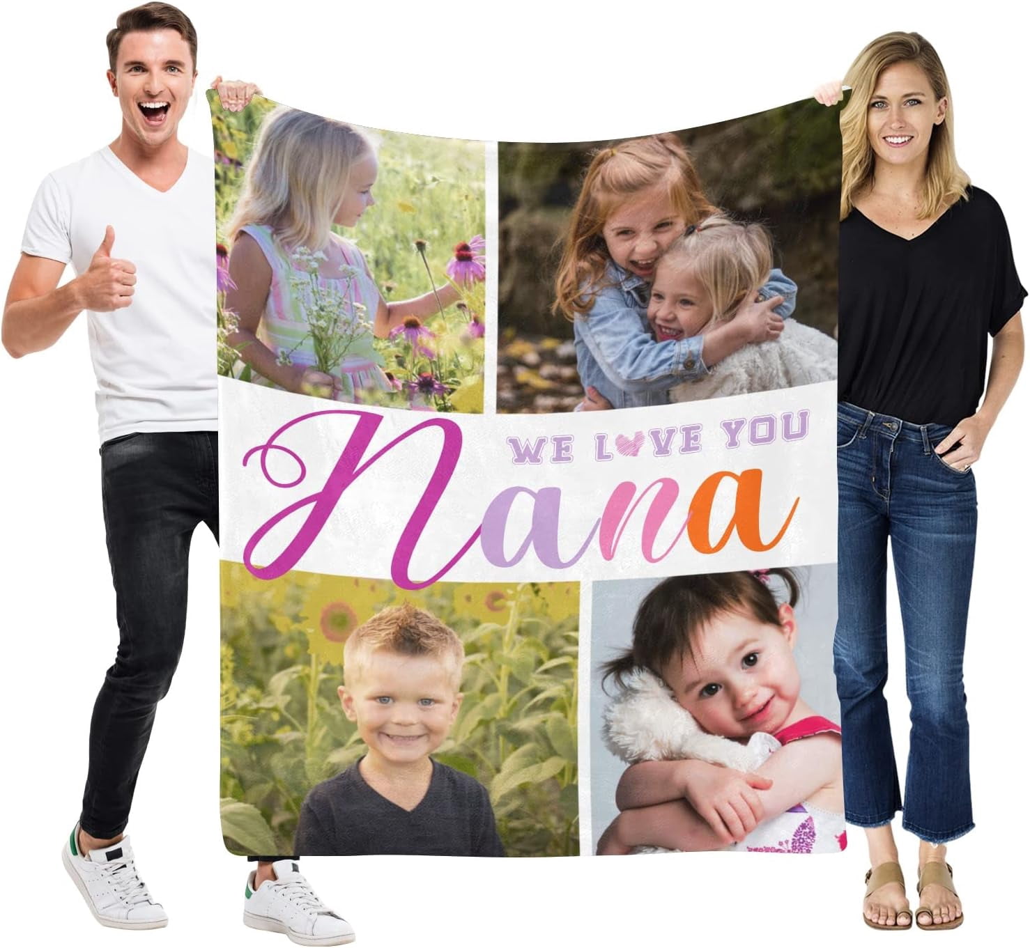 Love Hapiness Custom Blanket with 15 Photos Personalized Picture ...