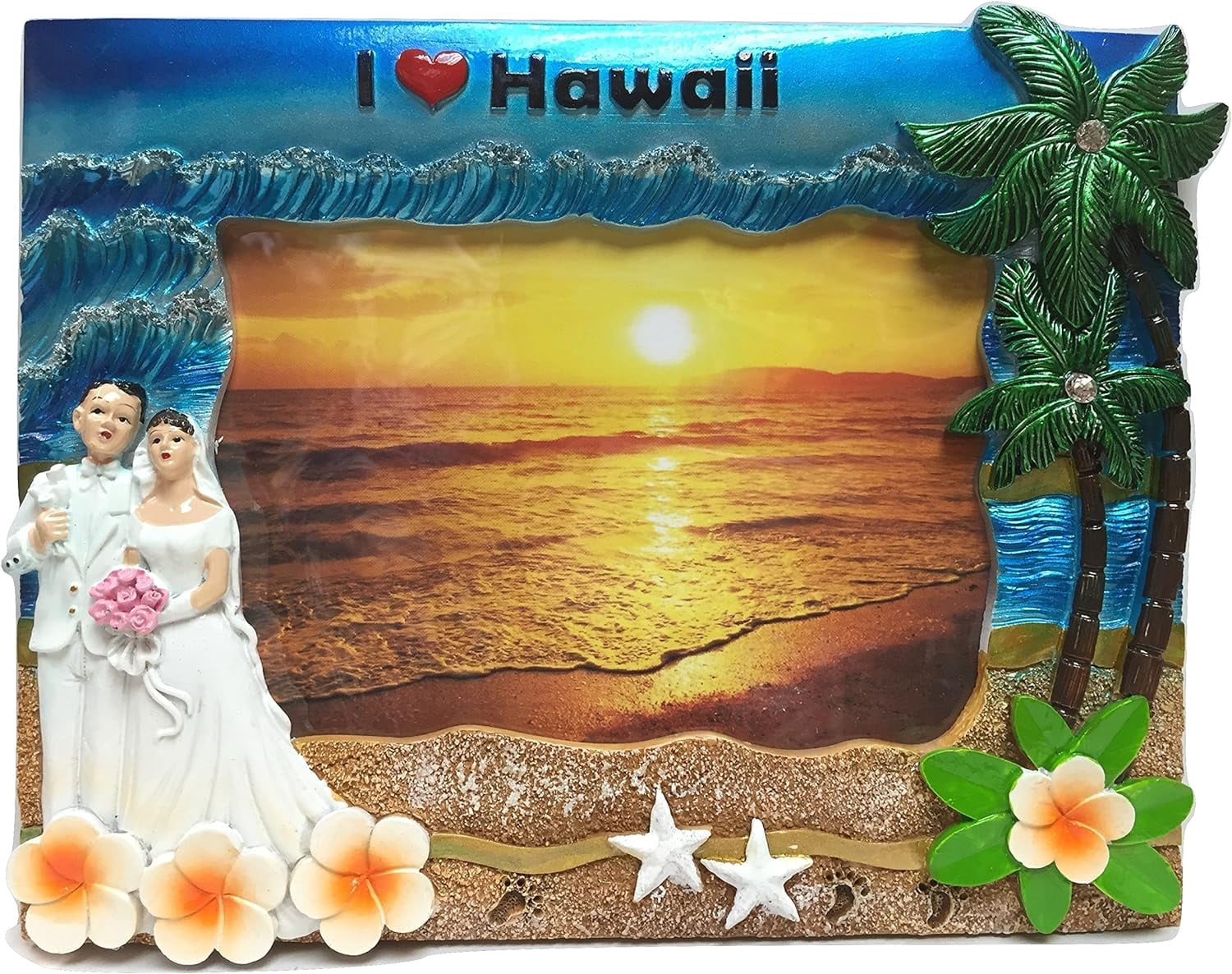 Love Hawaii” Ocean Beach Polyresin 5”x7” Hawaiian Picture Frame w ...