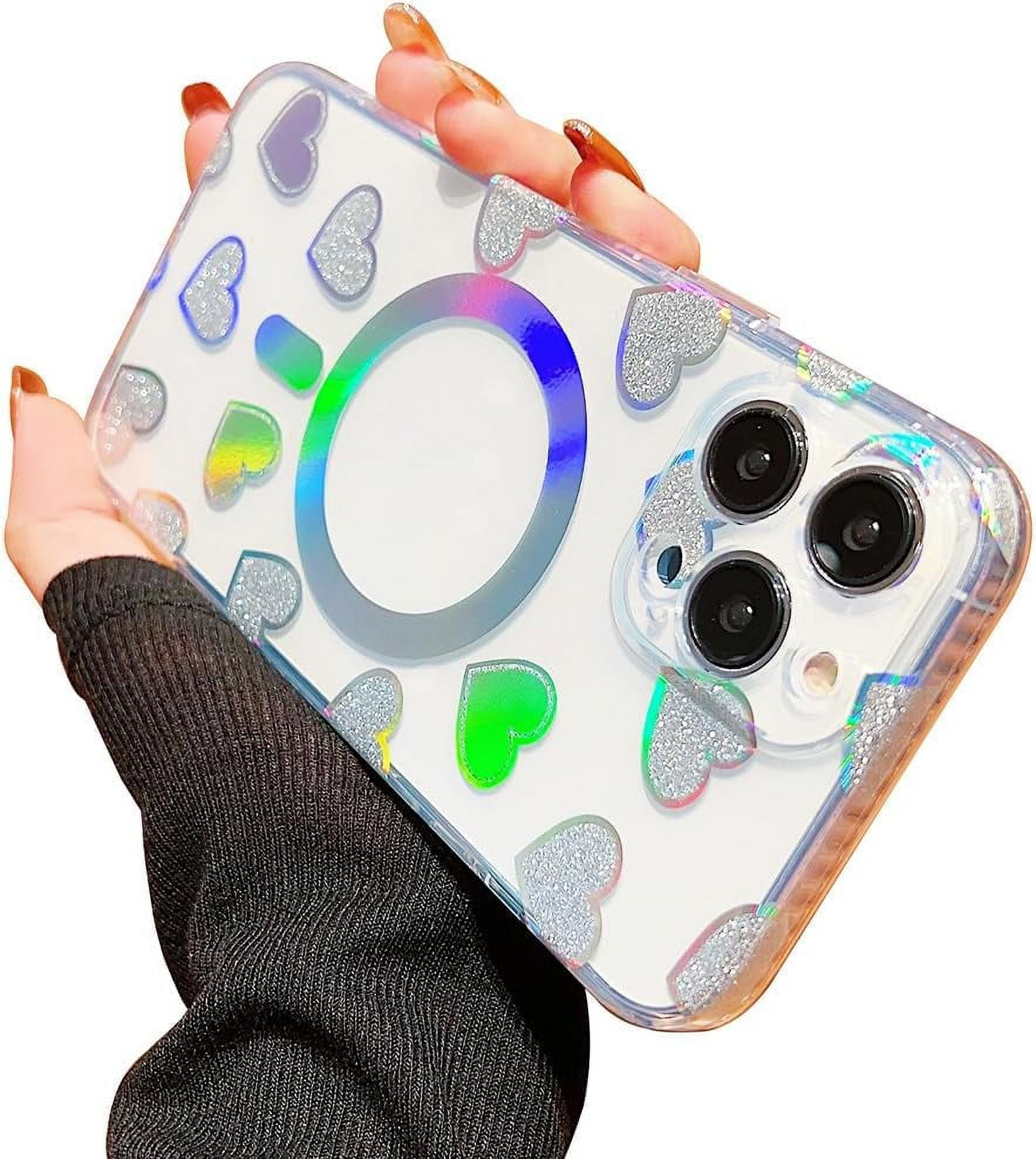 Love Heart Aesthetic Bling Clear [Compatible with MagSafe Wireless ...