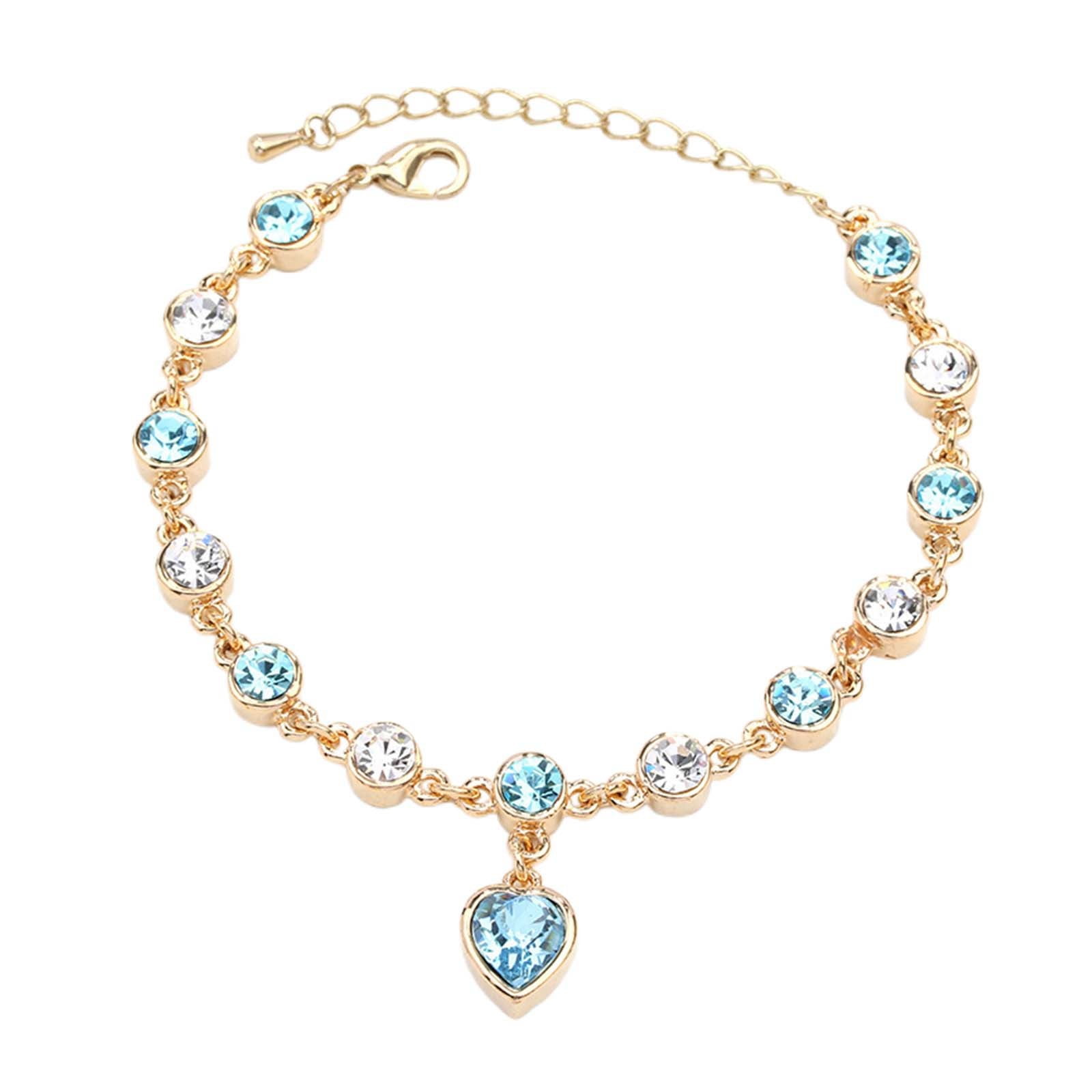Love Heart Bracelet Alloy Adjustable Bangle Bracelets for Womens Gifts ...