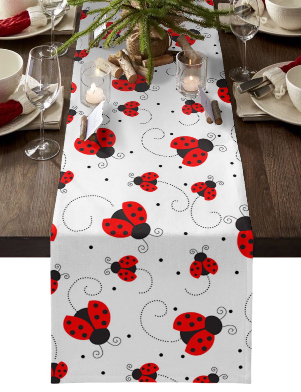 Love Heart Dotted Texture Table Runner ration Home r Dinner Table ...