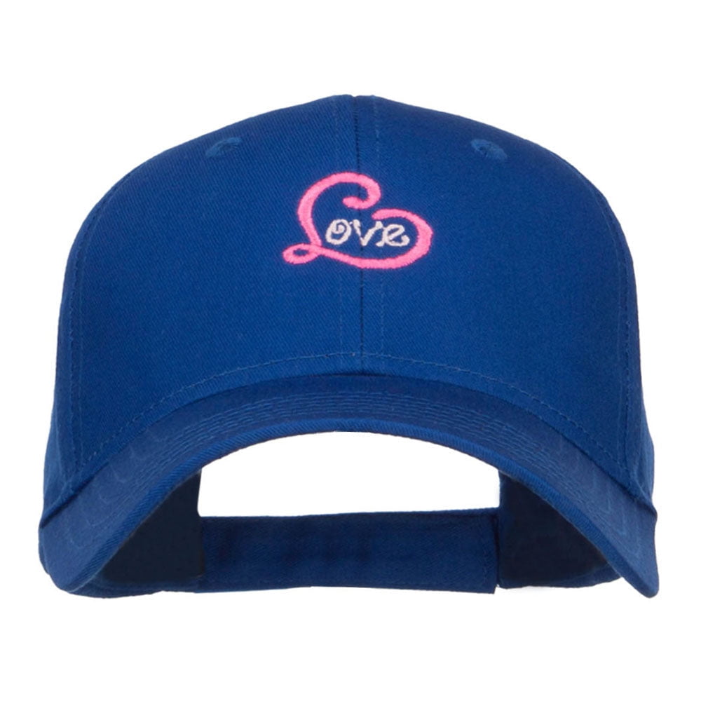 Love Heart Embroidered Cotton Cap - Royal OSFM - Walmart.com