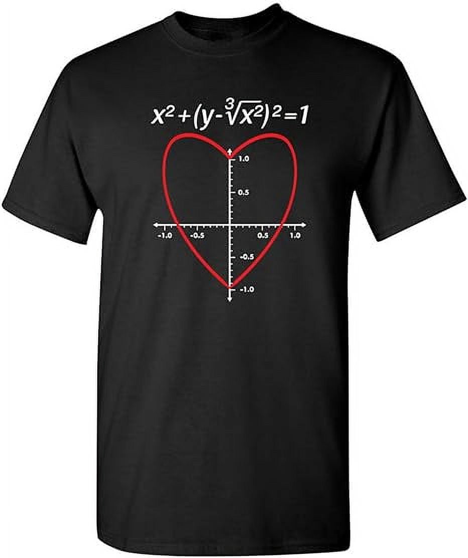 Love Heart Equation Math Graphic Mens Ladies Funny Valentines Day T ...