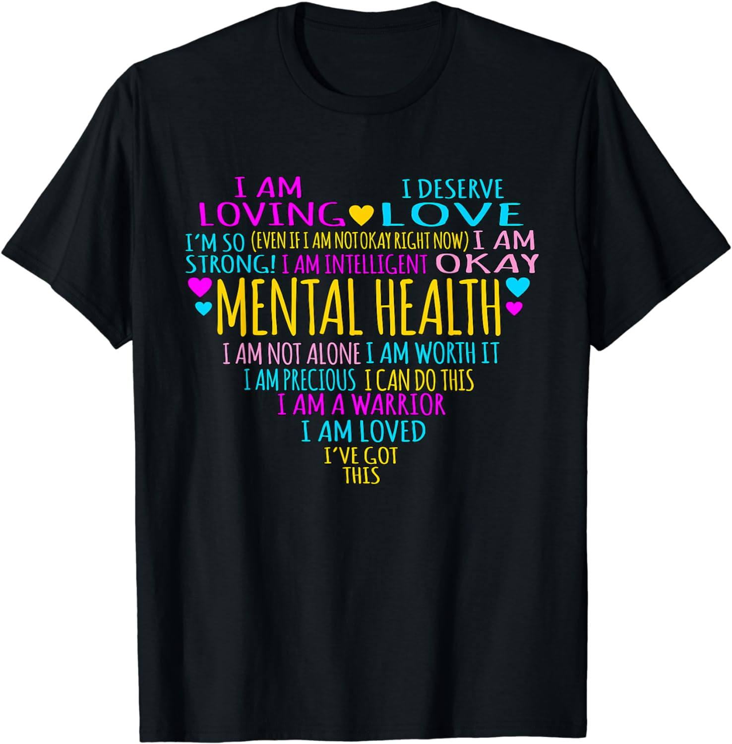 Love Heart Facts Mental Health Awareness Supporter Graphic T-Shirt ...