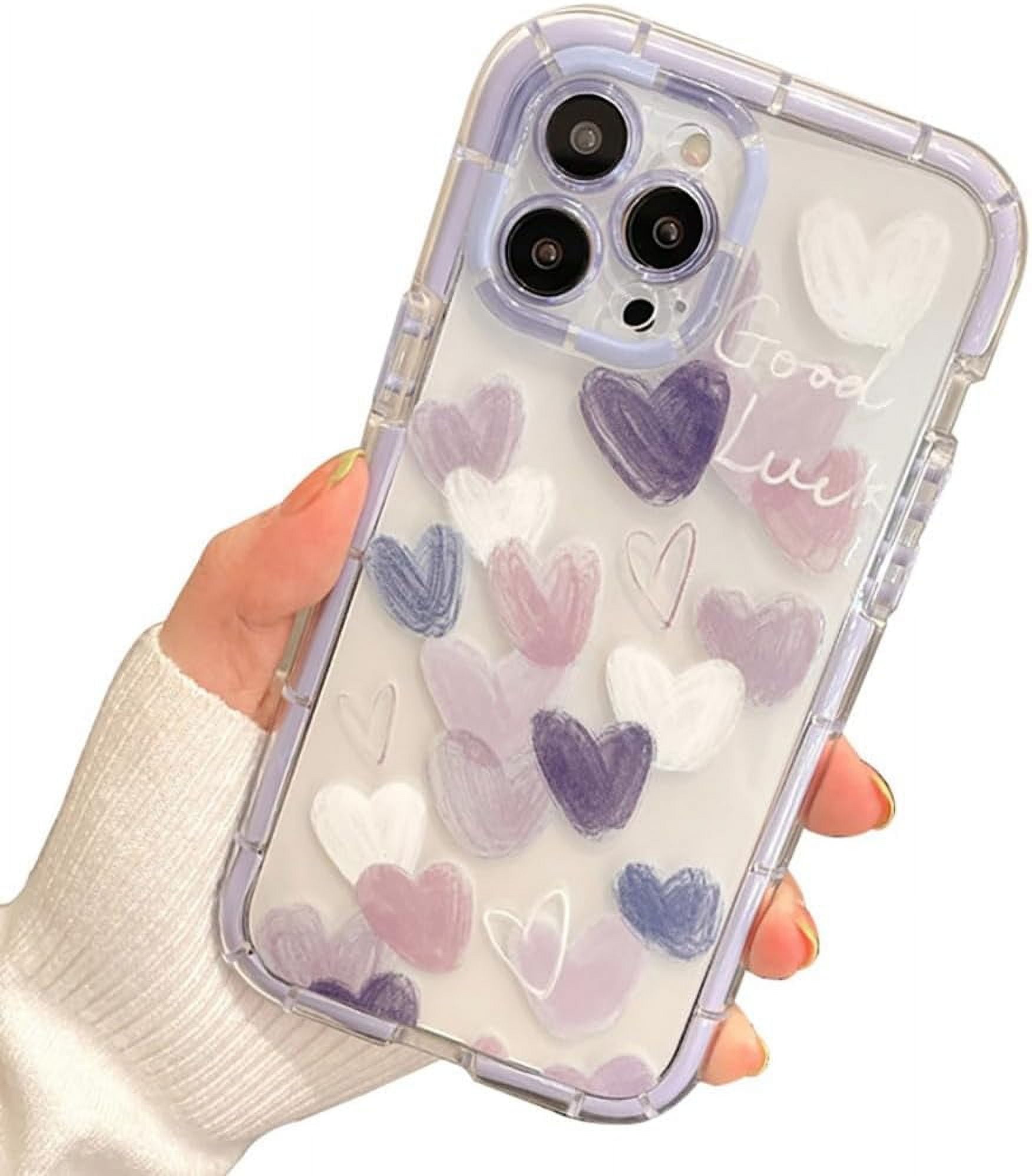 Love Heart Graffiti Cute Silicone Case for Women Girls Compatible with ...