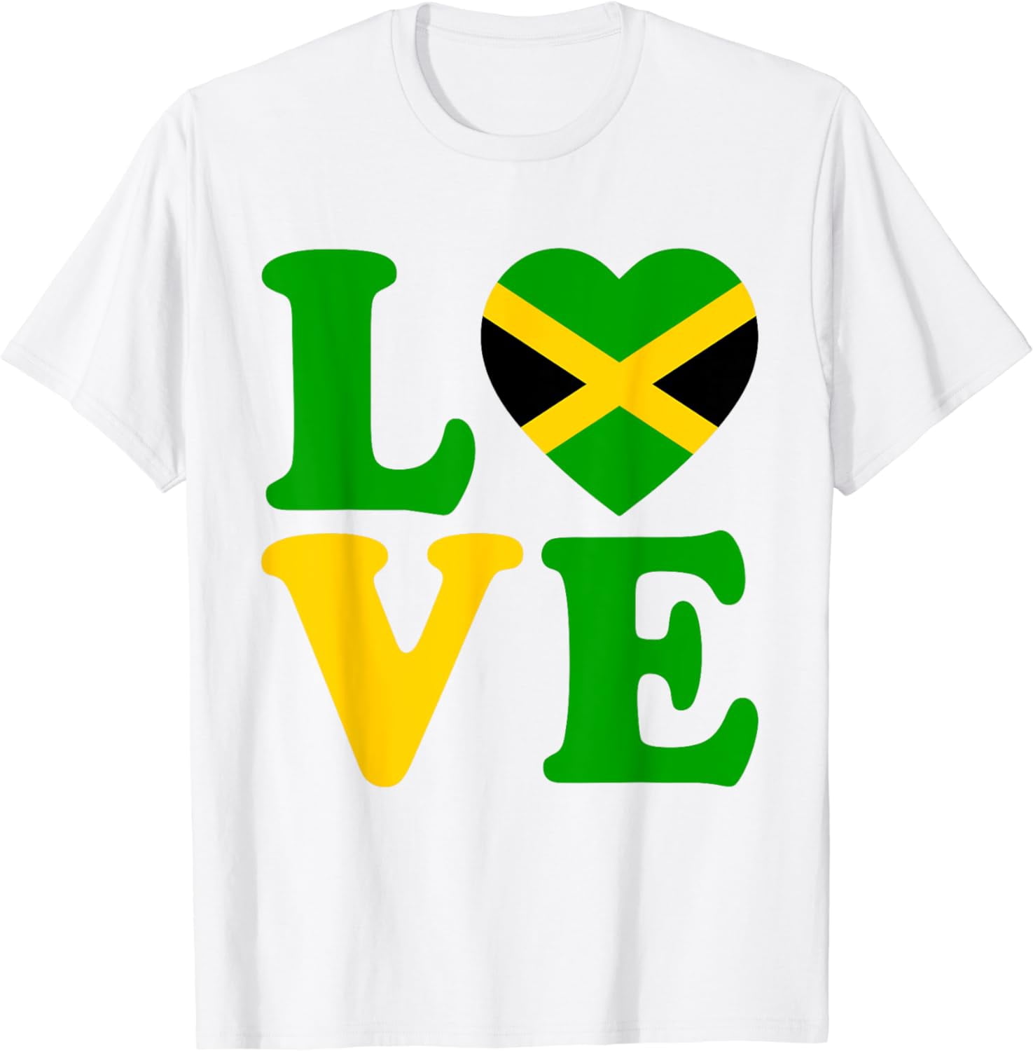 Love Heart Jamaica Proud Jamaican Cute Jamaica Flag Heart T-Shirt ...