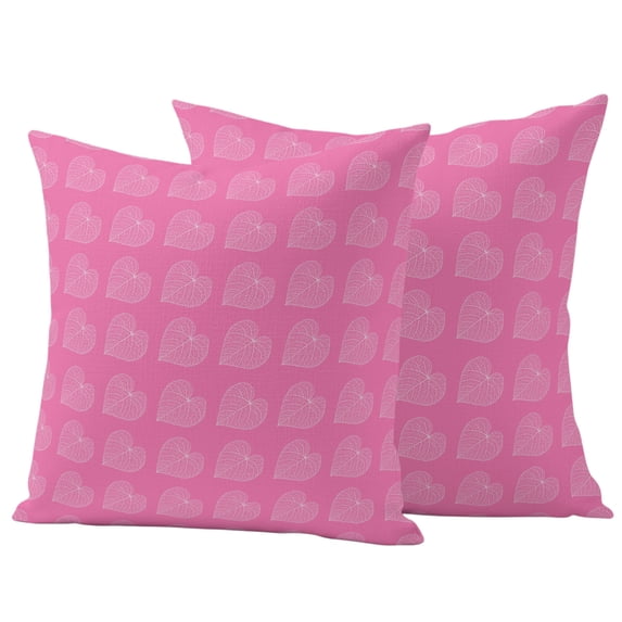 Love Heart Leaves Outdoor Waterproof Pillow Covers, Simple Line Art ...