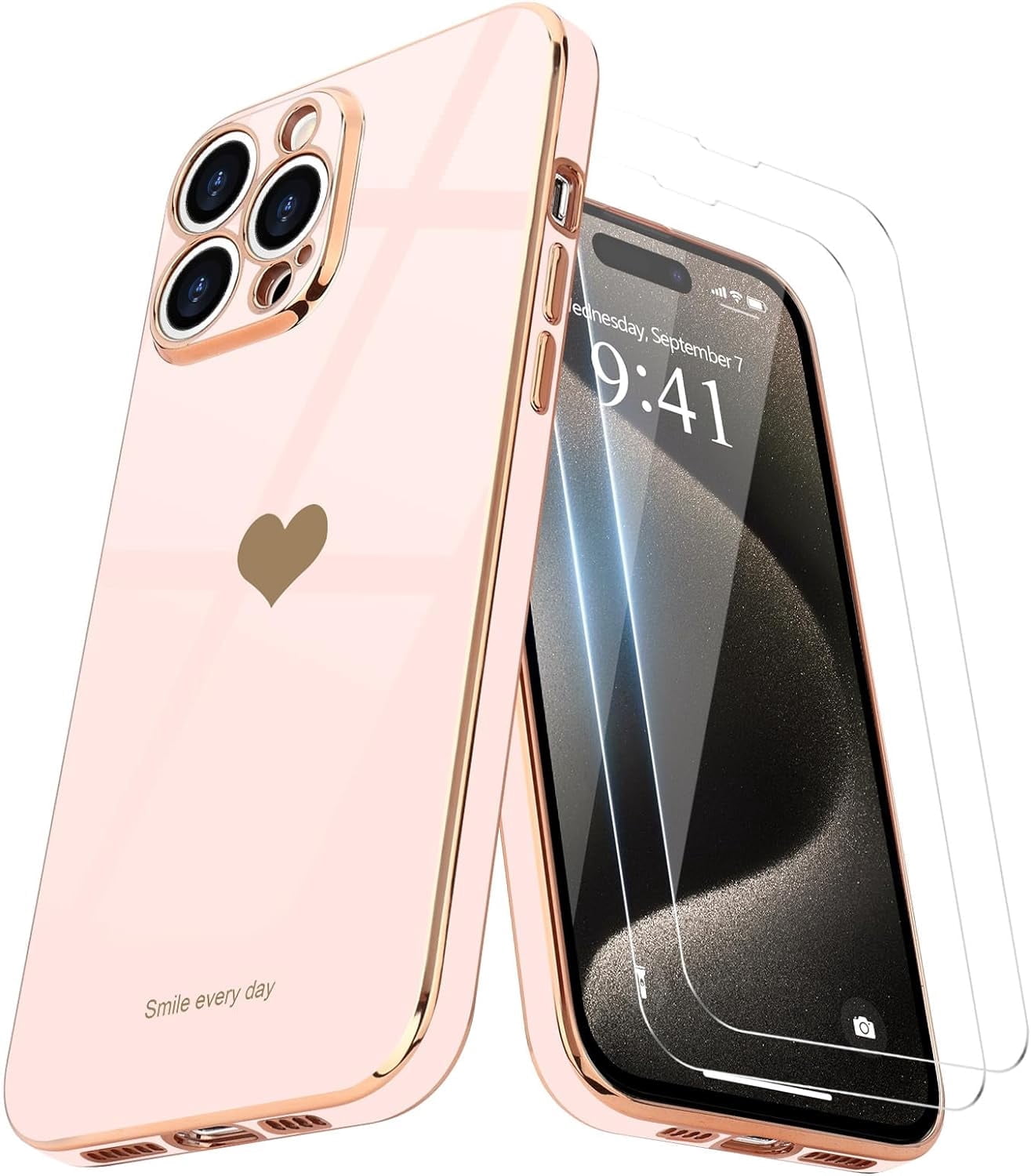 Entronix 3-in-1 Love Heart Case Compatible with iPhone 15 Pro with ...