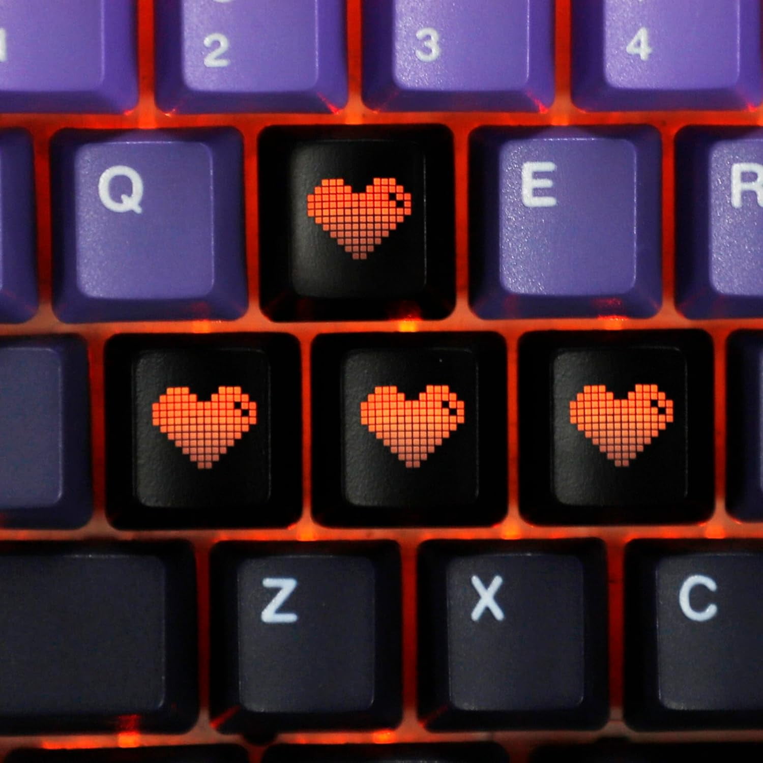 Love Heart OEM Profile Keycaps 1.6mm Thickness Backlit Shine Through ...