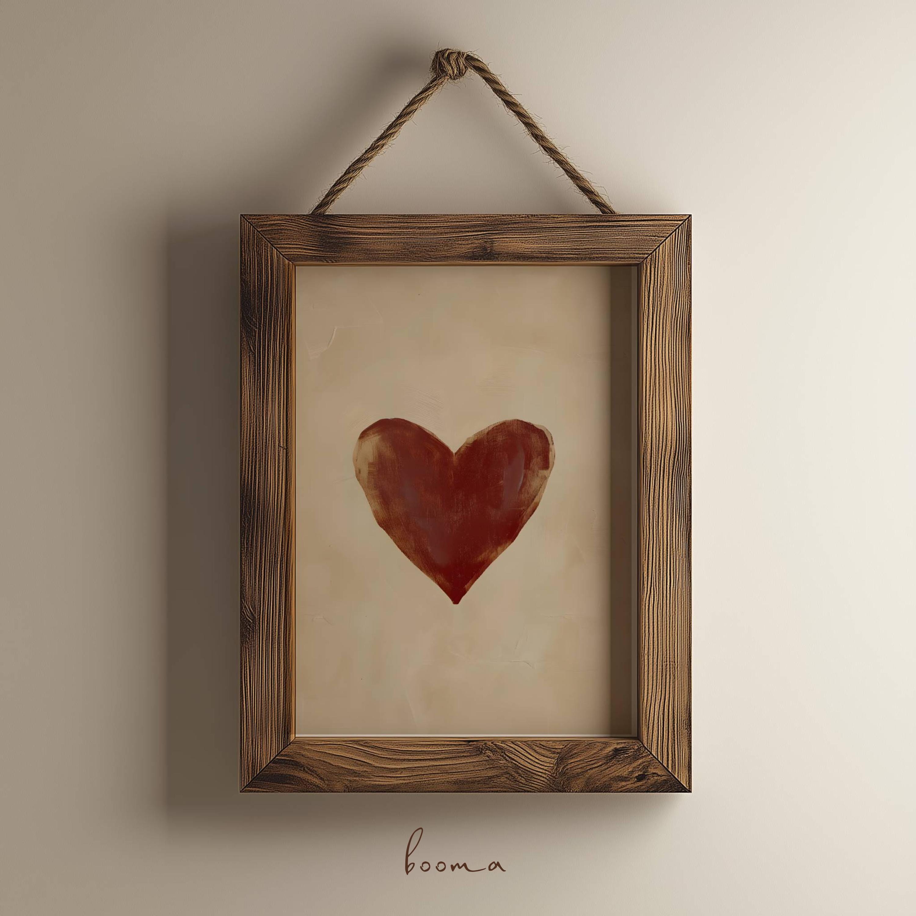 Love Heart Print Contemporary Wall Art Heart Printable Art Textured ...