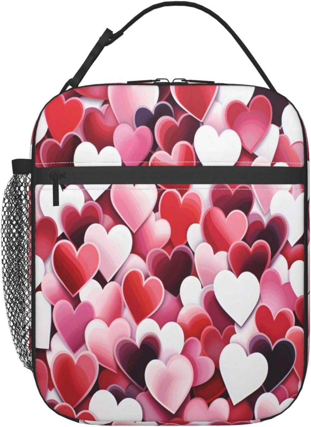 Love Heart Print Pattern Lunch Bag Lunch Box for Women Men Adults ...