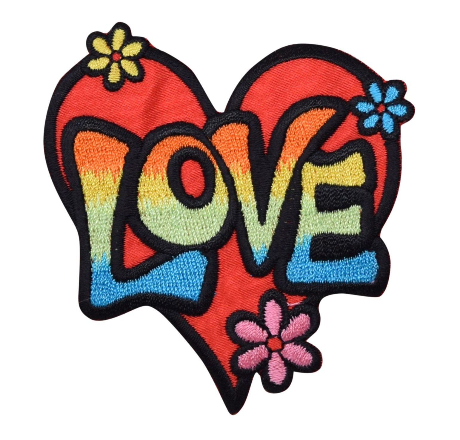Love Heart - Red/Multicolor - Iron on Applique/Embroidered Patch ...