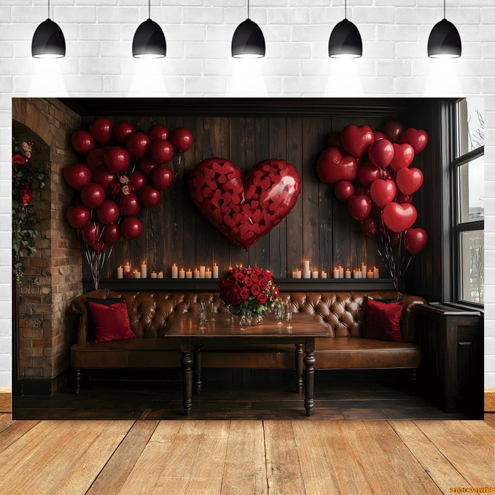 Love Heart Rose Flowers Arch Backdrop February 14 Valtine's Day Couple ...