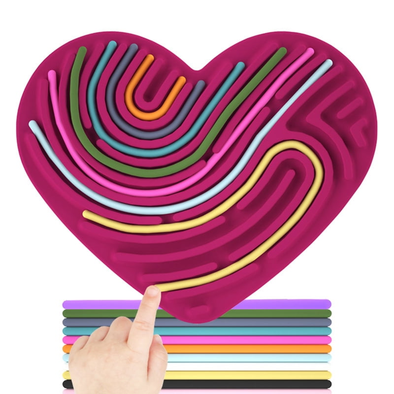 Love Heart Sensory Activity Board Calming Stress Relief Silicone Strip ...