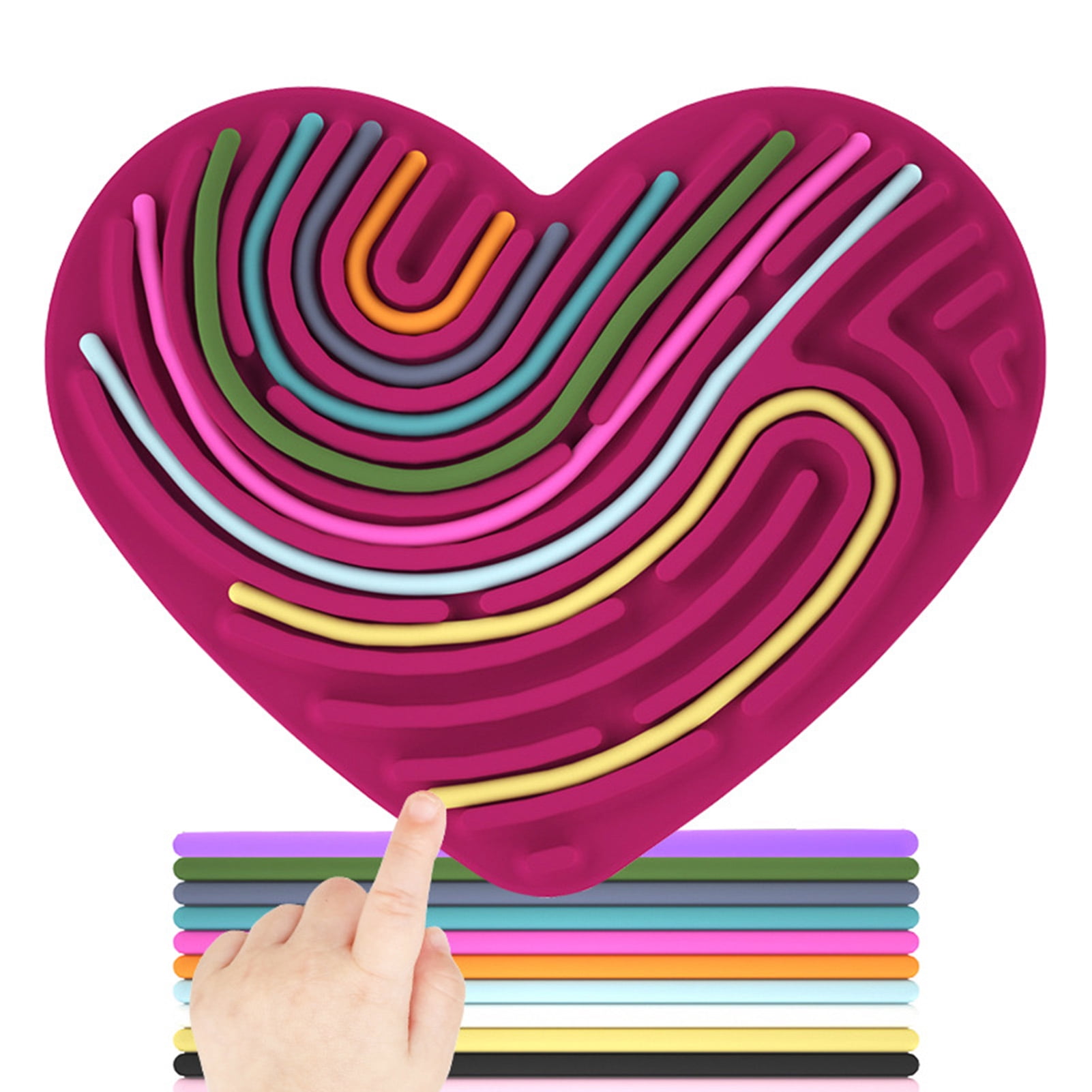 Love Heart Sensory Activity Board Calming Stress Relief Silicone Strip ...