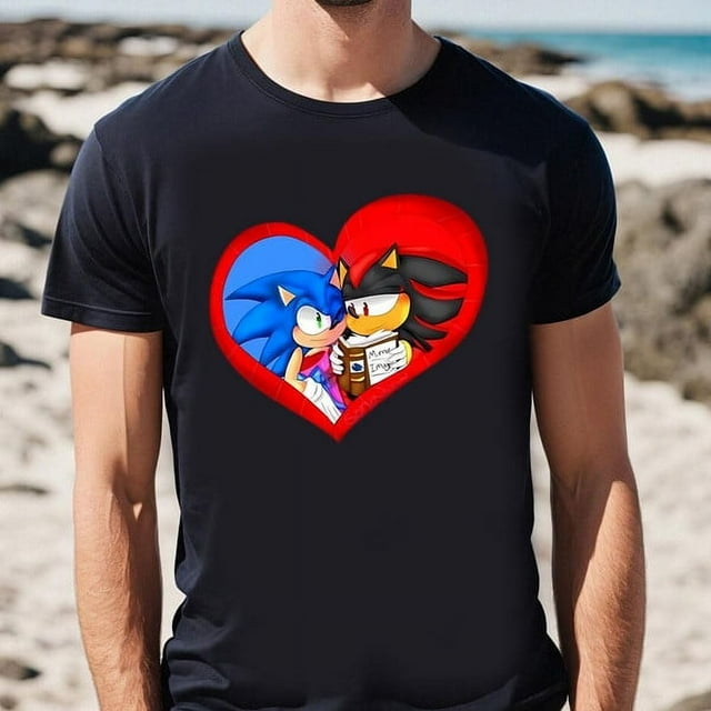 Love Heart Sonic The Hedgehog Sonic Valentines T-shirt - Walmart.com