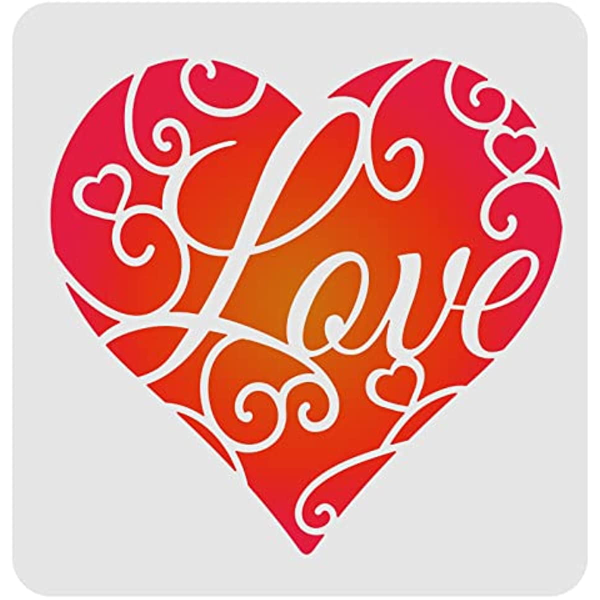 Love Heart Stencils Template 11.8x11.8inch Plastic Mandala Heart ...
