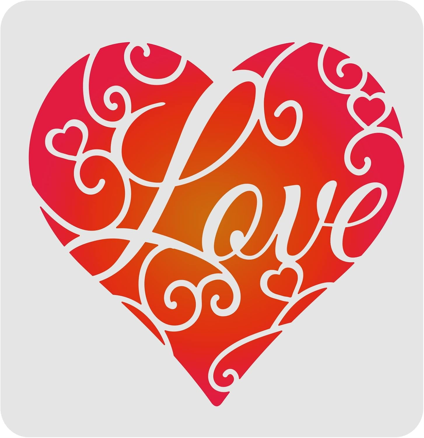 Love Heart Stencils Template 11.8x11.8inch Plastic Mandala Heart ...