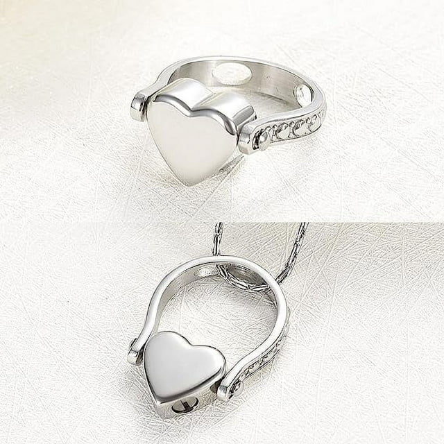 Love Heart Urn Memorial Finger Ring Cremation Rings for Ashes Stainless ...