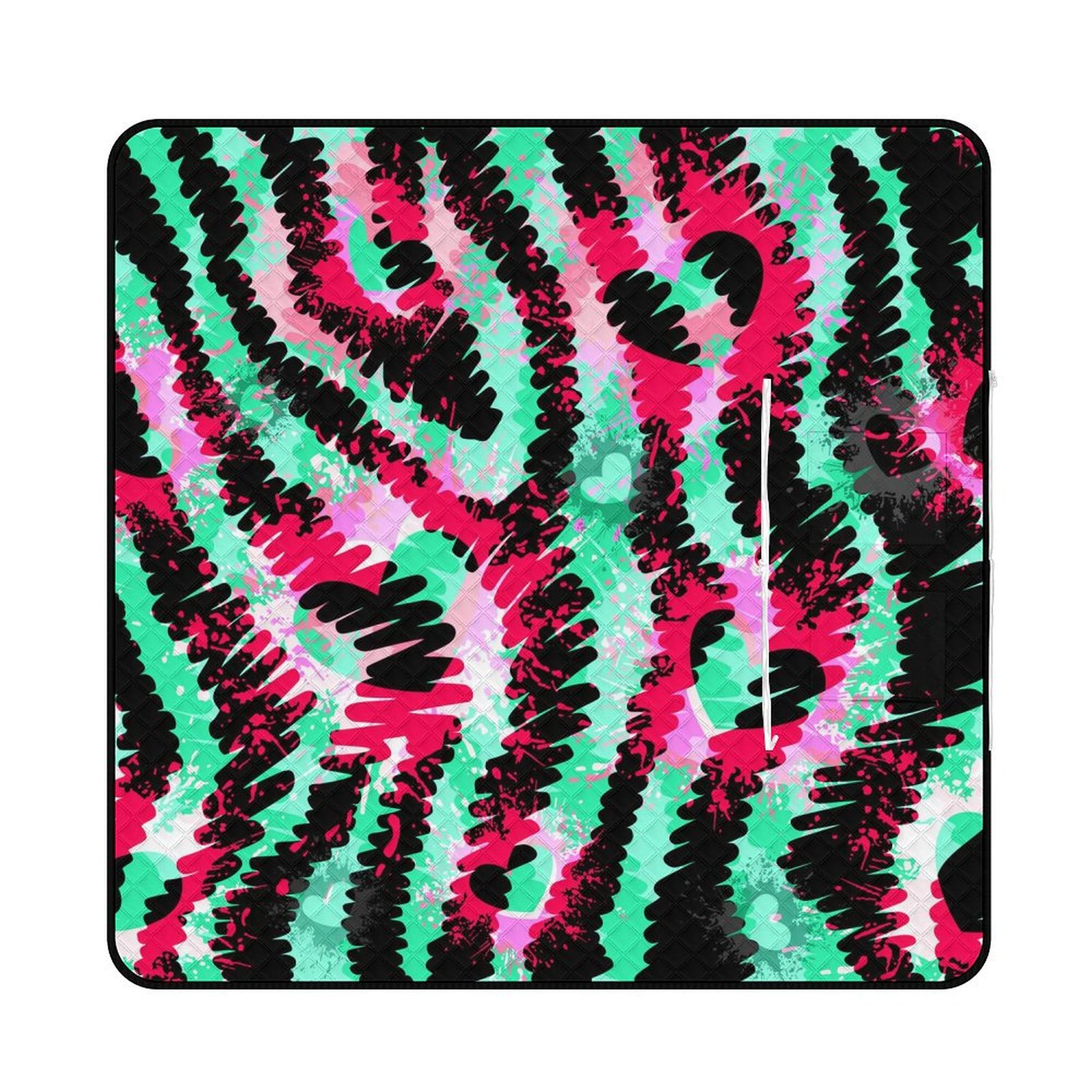 Love Heart, Zebra Print Waterproof Beach Mat Folding Mattress Portable ...