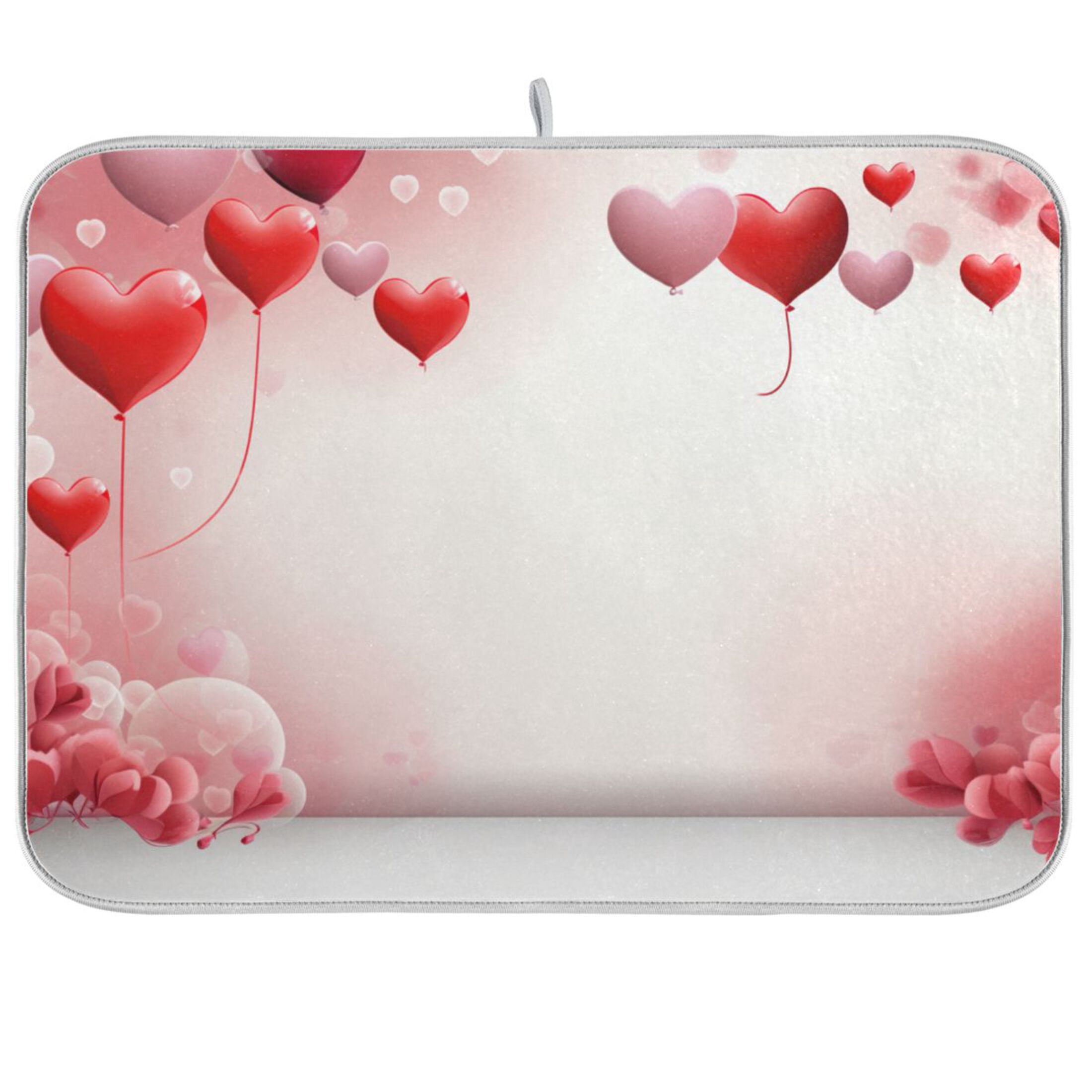 Love Hearts Dish Drying Mat Microfiber Kitchen Pad Large Counter ...