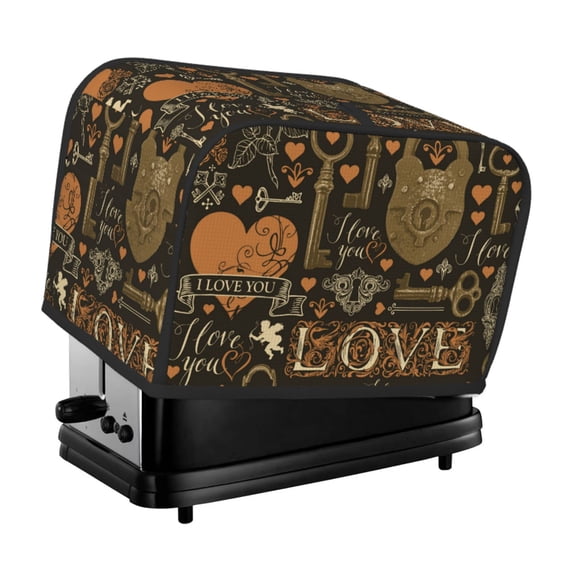 Love Hearts Old Keys Vintage 2 Slice Toaster Cover Bread Maker Dust ...