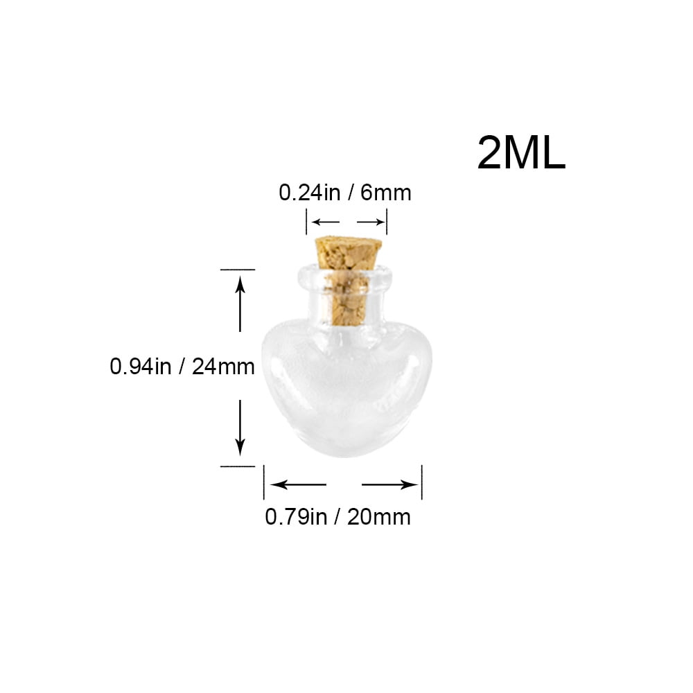 Love Hearts Shape Mini Cute Glass Bottles Pendants Small Stained Glass ...