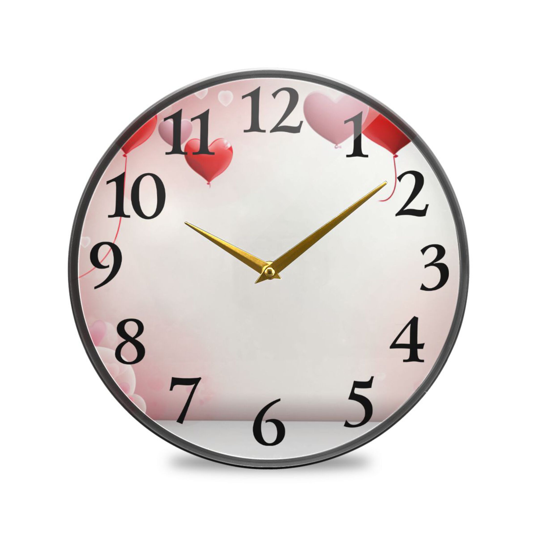 Love Hearts Wall Clocks Battery Operated 11.9 Inch Round Clock Acrylic ...